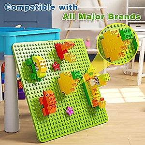 burgkidz Kids 5-in-1 Multi Activity Table Set - Building Block Table with Storage - Play Table Includes 1 Chair and 130 Pieces Compatible Large Bricks Building Blocks for Ages 2 and Up (Blue)