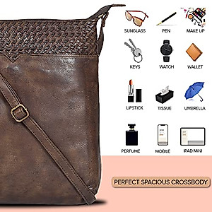 Vintage Handmede Leather Purse, Stylish Crossover/Crossbody Slings for Women - Travel/Work