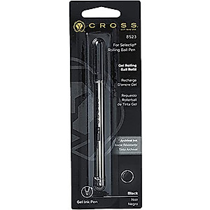 Cross Gel Ink Rolling Ball Refill for Selectip Pens, Medium - Black
