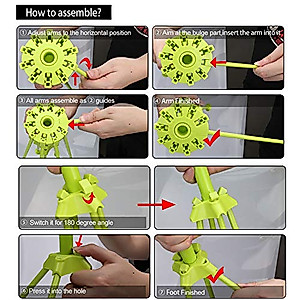 Pasta Drying Rack with 10 Bar Handles, Collapsible Household Noodle Dryer Rack Hanger (10 Bars, Green)