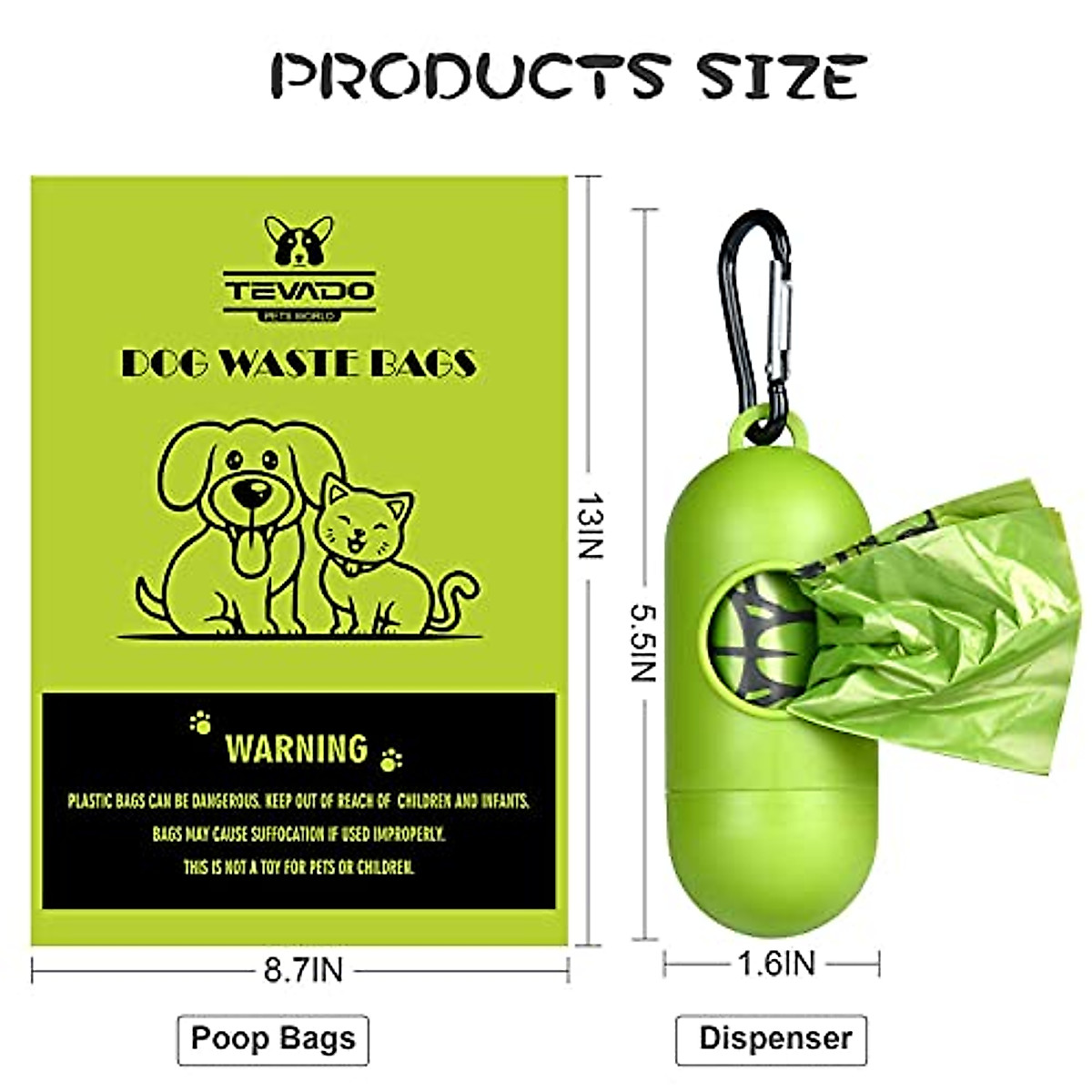 Tevado 120PCS Dog Poop Bag, Extra Thick Large Poop Bags for Dogs, Premium Dog Poop Bags Leak Proof, Tear Resistant Dog Pet Waste Bags Doggie Bags Scented with Free Dispenser