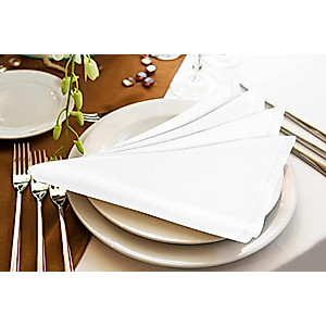 Utopia Home [24 Pack, White] Cloth Napkins 17x17 Inches, 100% Polyester Dinner Napkins with Hemmed Edges, Washable Napkins Ideal for Parties, Weddings and Dinners