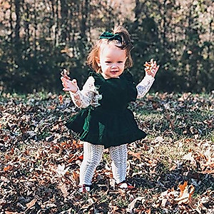 Karuedoo Baby Girls Velvet Suspender Skirt Infant Toddler Ruffled Casual Strap Sundress Summer Outfit Clothes (12-24M, Green 2(Velvet))