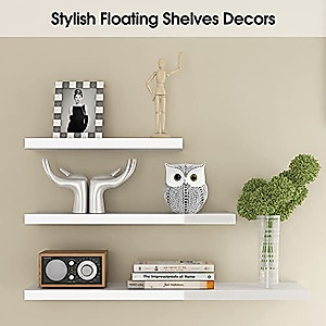 Owl Statue for Home Decor Accents Office Decoration, APPS2Car Handmade Polka Dots Buhos Modern Bird Figurine for Indoor Book Shelf Desktop Cabinet Fireplace Mantel Living Room Bedroom Ornament (White)