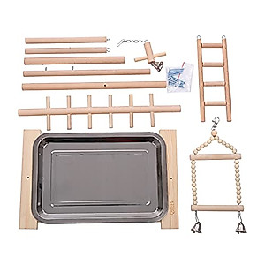 Bird Playground Birdcage Playstand Parrot Play Gym Parakeet Cage Decor Budgie Perch Stand with Feeder Seed Cups Ladder Hanging Swing Chew Toys Parakeets Conures Macaw Cockatiel Finch