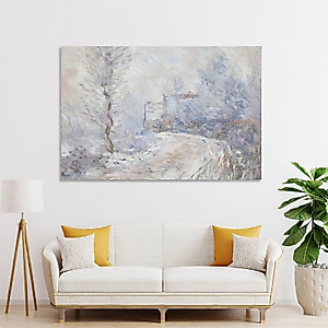 L’entrée De Giverny Sous La Neige Claude Monet Wall Art Abstract Canvas Painting Artwork for Walls Art Print Poster Living Room Decoration Modern Aesthetic Picture 16x24inch(40x60cm)
