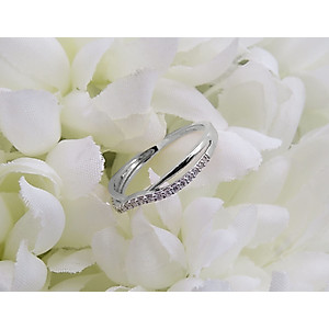 Dazzlingrock Collection Round Lab Grown White Diamond Wedding Guard Contour Band for Women (0.25 Ctw) in 14K White Gold Size 7.5