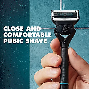 Gillette Intimate Pubic Hair Razor Cartridges, 4 Razor Blade Refills, Gentle and Easy to Use, Dermatologist Tested, With 2x Lubrication
