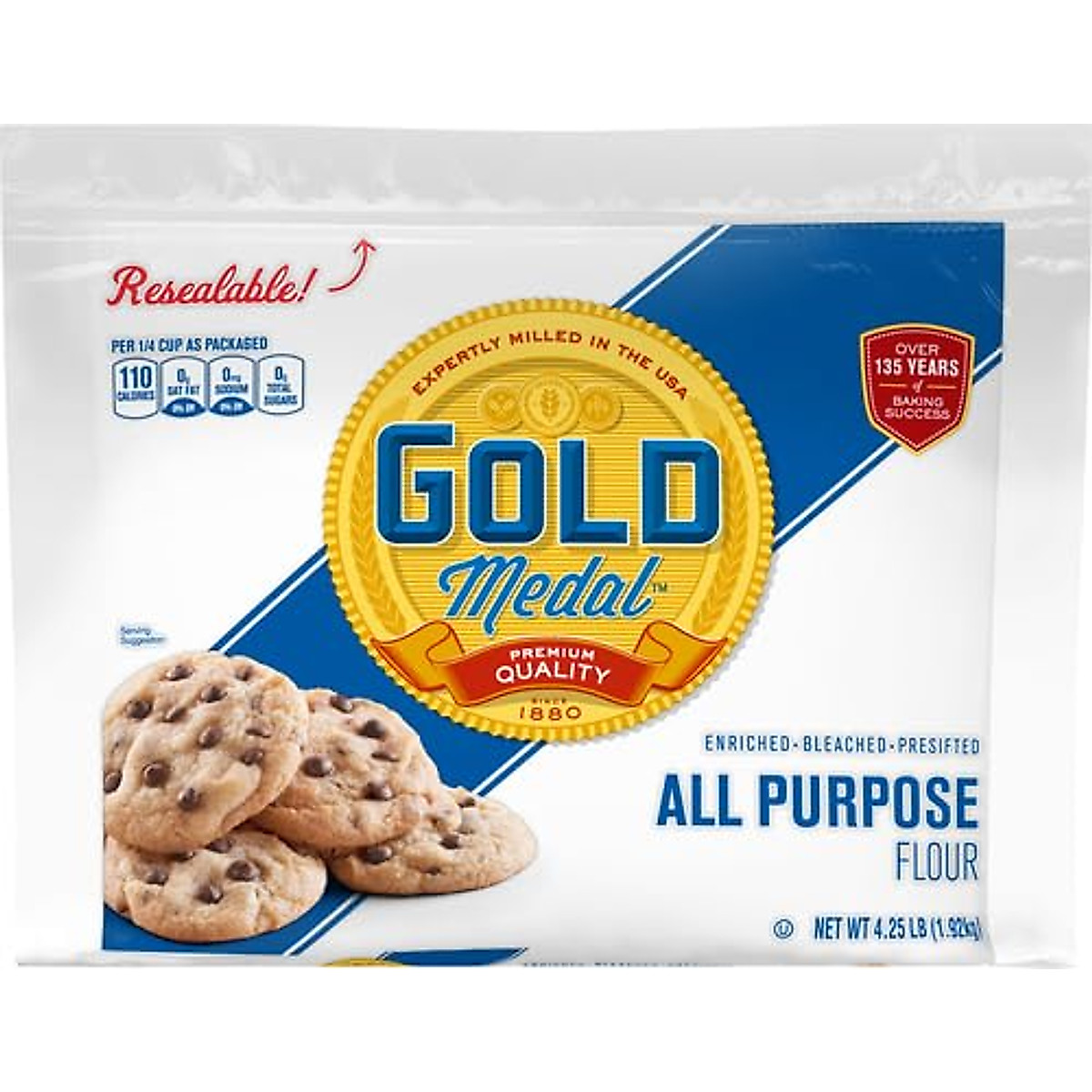 Gold Medal All Purpose Flour with Resealable Bag, 4.25 pounds