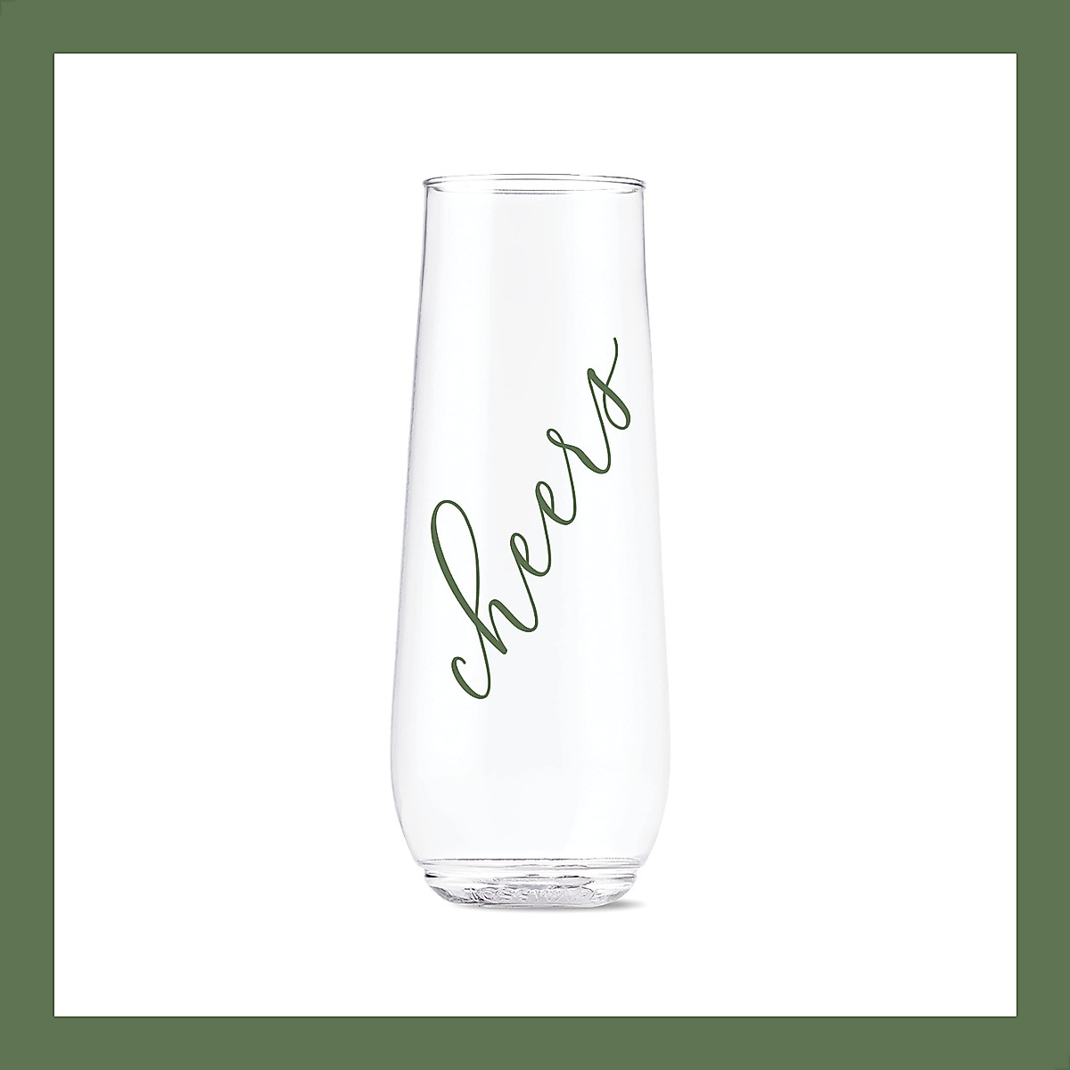 TOSSWARE POP 9oz Flute Classic Cheers Series - Color, SET OF 6, Premium Quality, Recyclable, Unbreakable & Crystal Clear Plastic Printed Champagne Glasses