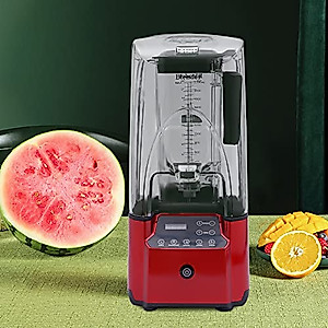 Commercial Blenders Fruit Juicer Smoothie Maker Mixer with Soundproof Cover Intelligent Touch Screen Ice Crusher for Frozen Drinks Smoothies 2.2L Heavy Duty