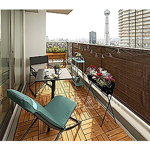 WUZMING Balcony Privacy Screen, Outdoor Yard Wall Fence Privacy Protection Net Weatherproof UV Protection, with Rope and Cable Ties (Color : Brown, Size : 70x460cm)