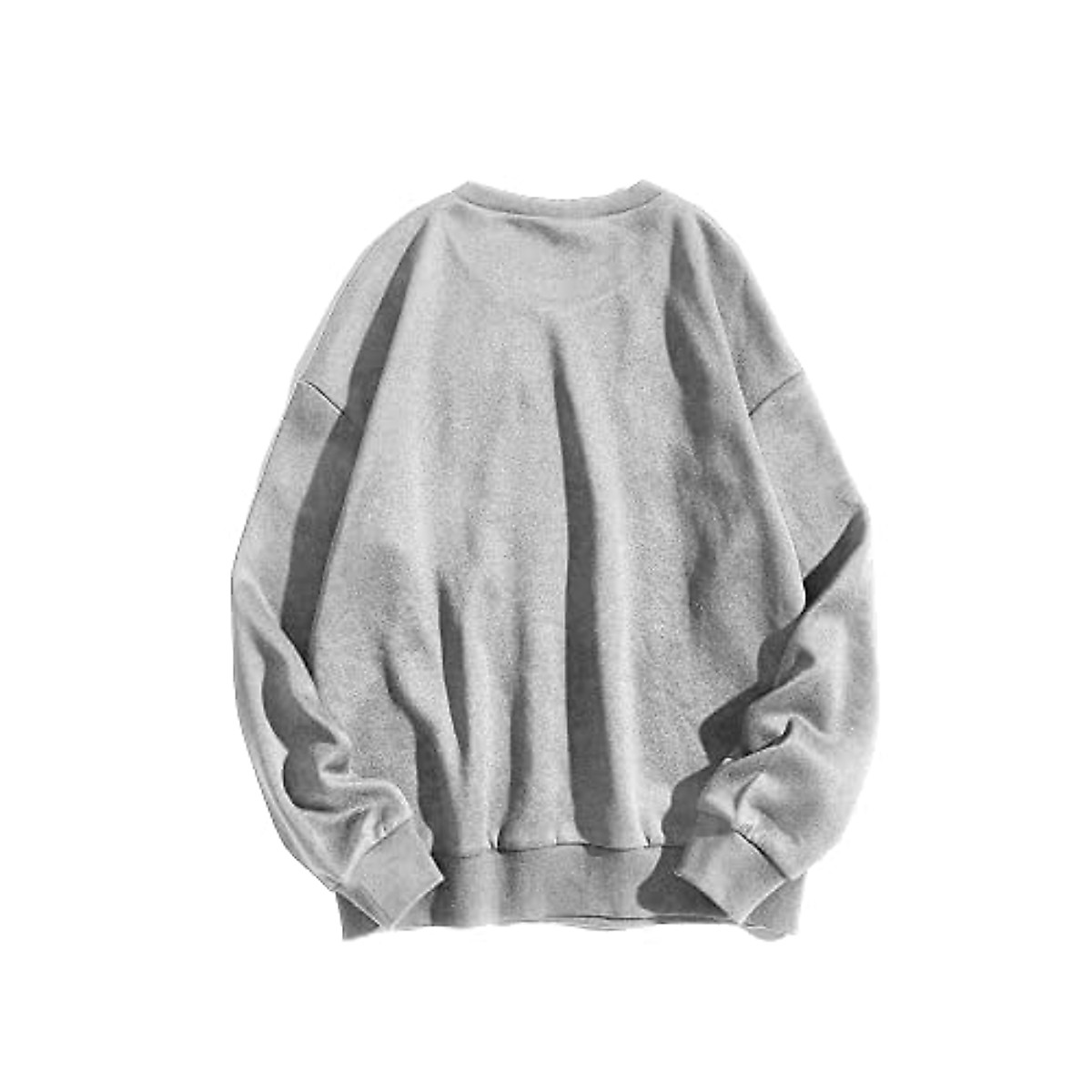 WDIRARA Women's Letter Graphic Print Round Neck Long Sleeve Sweatshirt Tops Pullovers Grey L