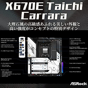 ASRock X670E Taichi Carrara Support AMD AM5 RYZEN 7000 Series Processors Motherboard