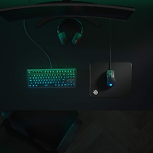 SteelSeries QcK Gaming Mouse Pad - Medium Stitched Edge Cloth - Extra Durable - Optimized For Gaming Sensors - Black