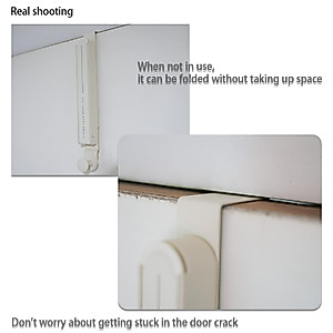 FCWVP Aluminum Alloy Folding Clothes Drying Rack - Over The Door Hanger with Retractable Rod, Foldable, Portable, Space-Saving Bathroom Accessories and Towel Rack Organization