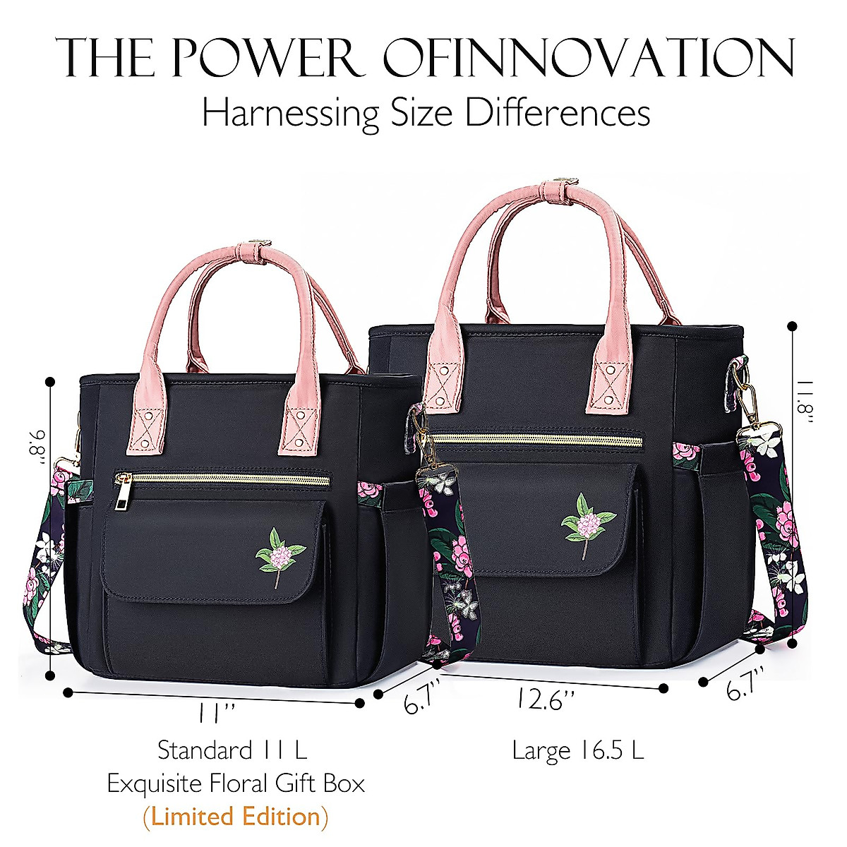 GLORIEROO Deluxe Large Insulated Lunch Bag Box Women - Leakproof Waterproof Cooler with Multi Pockets Removable Strap for Work Picnic - Teacher Mothers Day Christmas Birthday Gifts