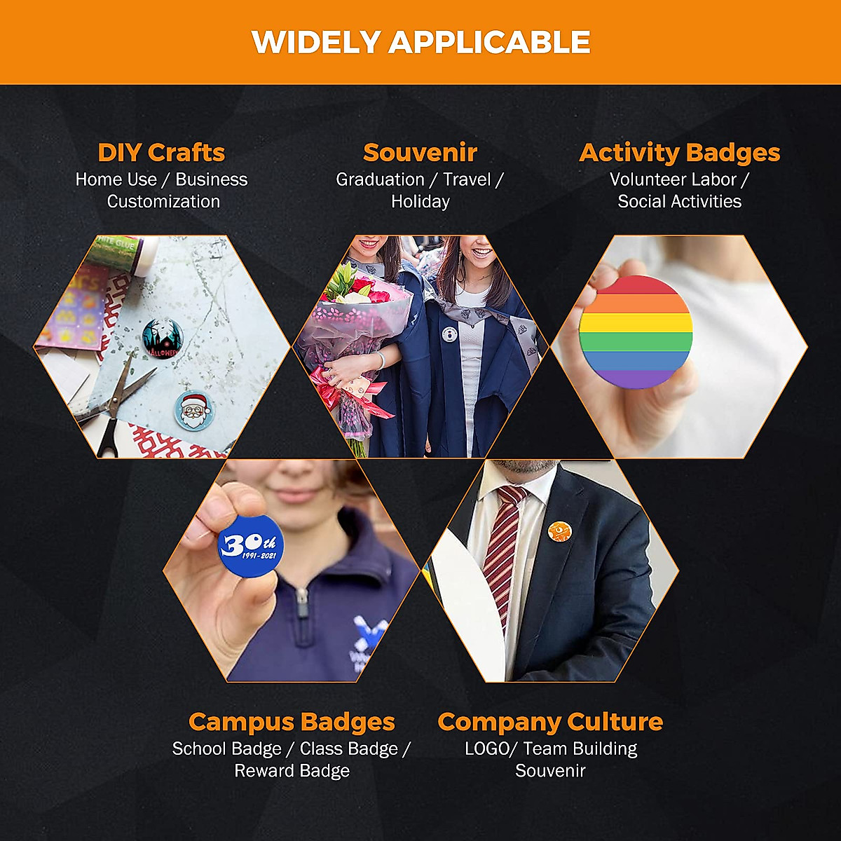 BEAMNOVA Button Maker Machine DIY Round Pin Maker Kit, 32mm / 1.26 in (About 1-1/4 Inch) Badge Press Machine with 1000 Button Blanks Parts Supplies