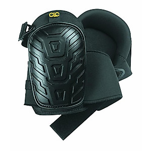 CLC Custom Leathercraft 345 Professional Kneepads, Supportive Gel Cushion, Breathable Neoprene Straps, Over Sized Caps for More Coverage, Ideal for Gardening, Flooring, Cleaning and Construction , Black