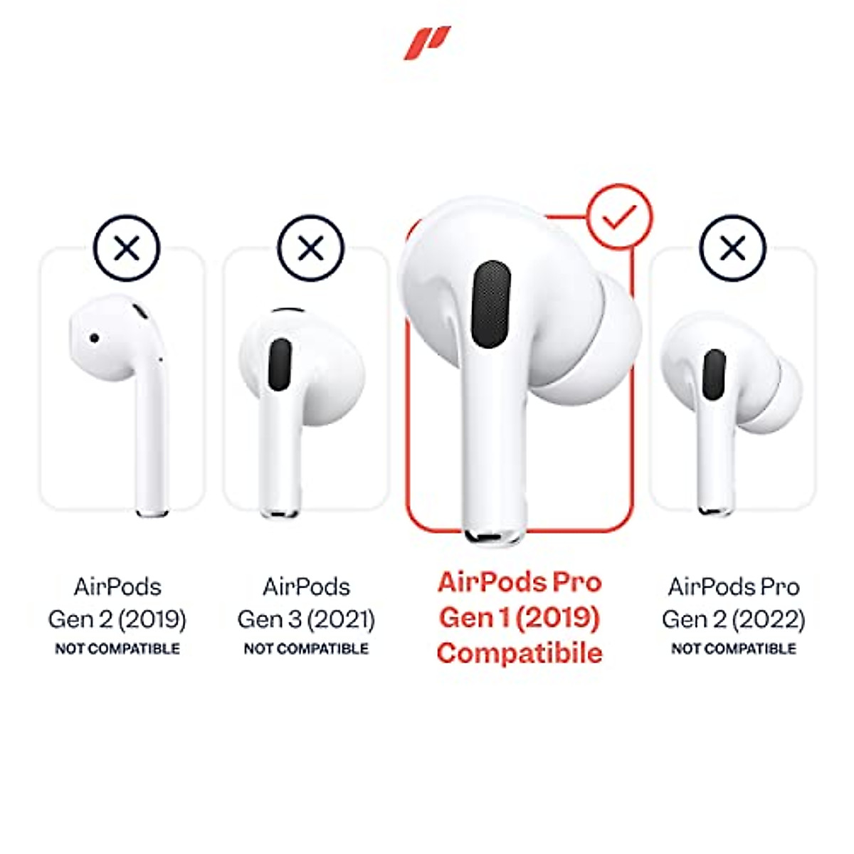 Proof Labs 3 Pairs for AirPods Pro Ear Hooks Covers [Added Storage Pouch] Accessories Compatible with Apple AirPods Pro Generation 1 (White)