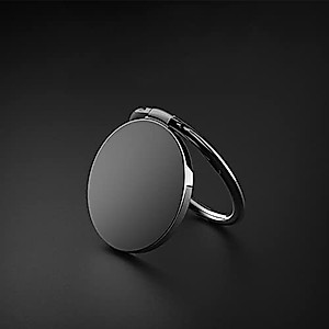 yxsian69g Finger Ring Phone Holder Smooth Edge Non-Marking Practical Magnetic Finger Ring Phone Stand Grip Black