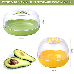 LINXIU Vegetable and Fruit Storage Containers for Fridge Reusable Lemon Holder Organizer Avocado Shaped Storage Food Saver Keepers 2 Pack
