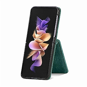 Detachable Retro Leather Zipper Wallet Folding Case for Samsung Galaxy Z Flip 4 5G Flip4 Flip3 2 in1 Cards Holder Phone Cover,Black,for Samsung Z Flip 3