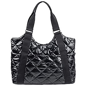 HunterBee Medium large Quilted Nylon Padding Tote Bag Waterproof Casual shoulder Handbags Lightweight Puffy for women nurse
