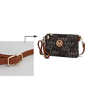 MKF Collection Crossbody Bag for Women Wristlet Strap, Vegan Leather Shoulder Bag Handbag Purse by Mia K