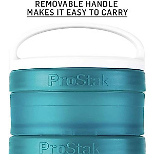 BlenderBottle ProStak Twist n’ Lock Storage Jars Expansion 3-Pak with Removable Handle, Pebble Grey