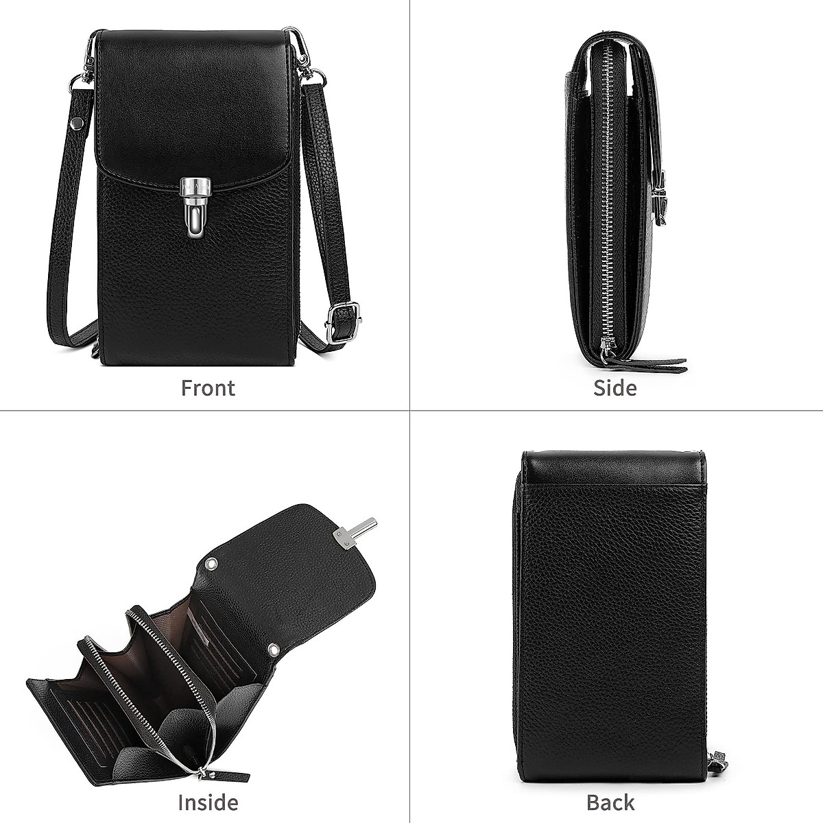 Pearl Angeli Small Crossbody Bags for Women Genuine Leather Shoulder Bag with RFID Credit Card Holders