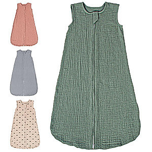 PRIMLECT Baby Sleep Sack 12-18 Months, Muslin Baby Wearable Blanket，2-Way Zipper Toddler Sleeping Sack, Light & Breathable Sleep Sacks 0.5 TOG