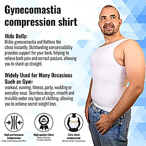Ytiree Gynecomastia Compression Shirts for Men Seamless Gyno Tank Top Slimming Undershirt Shapewear