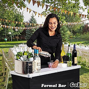 GoBar Portable High Top Bar, Includes 3 Front Skirts and Carrying Case, Black