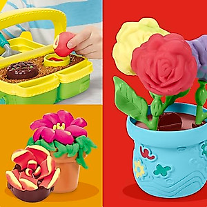 Play-Doh Blooming Flower Garden Toy Playset, Nature Pretend Play, Kids Arts & Crafts Ages 3+