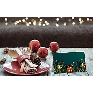 Place Cards for Christmas Party, Editable Name Place Cards, Seating Place Cards for Tables, Tent Style Cards for Wedding, Dinner Party or Any Occasion, Easy Folding, Pack of 25 Escort Cards(A07)