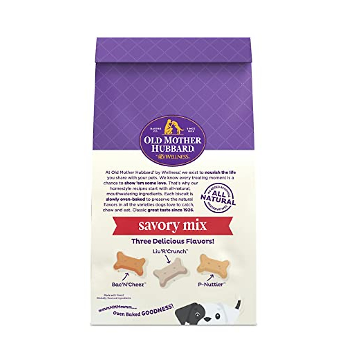 Old Mother Hubbard by Wellness Classic Savory Mix Natural Dog Treats, Crunchy Oven-Baked Biscuits, Ideal for Training, Mini Size, 20 ounce bag