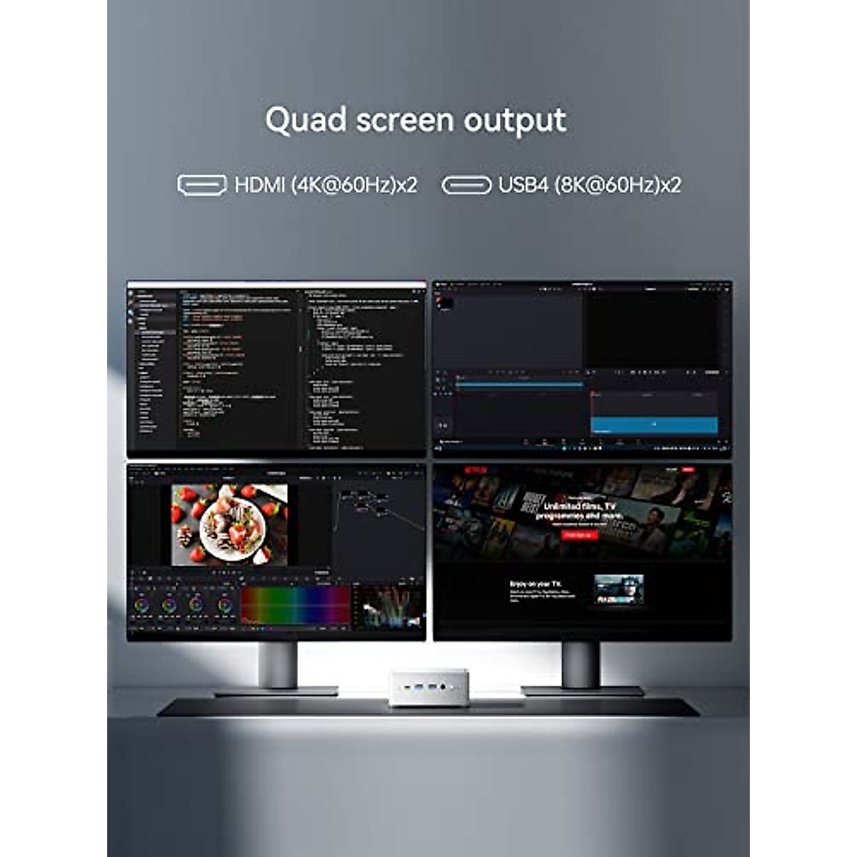 MINISFORUM Venus Series NPB7 Mini PC, 13th Gen Core i7-13700H Small Computer, 32G DDR5+1TB PCIe4.0 SSD, 2X HDMI(4K)+2X USB4(8K) Output, 2X 2.5G RJ45 Port, 4X USB3.2 Small Form Factor