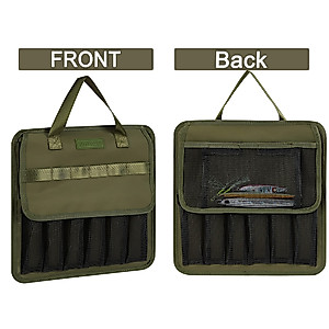 KHEDALTS Fishing Jig Bag Large Lures Bags Saltwater & Freshwater,Slow Pitch Jigs Storage Bag Suitable For Max 10inch Jigs,Heavy Duty Offshore Fishing Jigs Lead Bag For Men Gifts Waterproof Army Green
