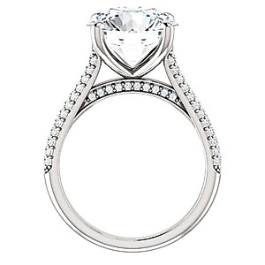 Riya Gems 6 CT Round Moissanite Engagement Ring Colorless Wedding Bridal Solitaire Halo Bazel Style Solid Sterling Silver 10K 14K 18K Solid Gold Promise Ring Gift for Her (8.5)