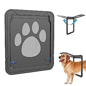 NAMSAN Screen Dog Door for Sliding Door, Inside Opening 12 x 14 inches Doggy Door, Screen Door with Doggie Door Built in, Magnetic Self-Closing Pet Screen Door Protector for Dogs Cats
