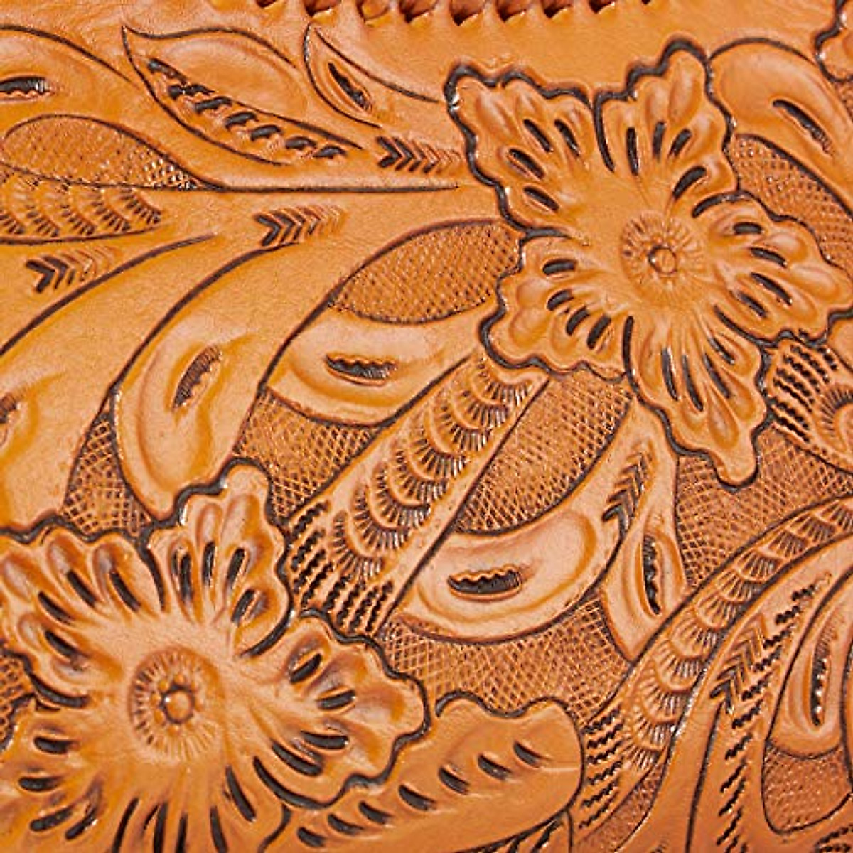 Mauzari Women's Hand Tooled Leather Clutch (Honey)