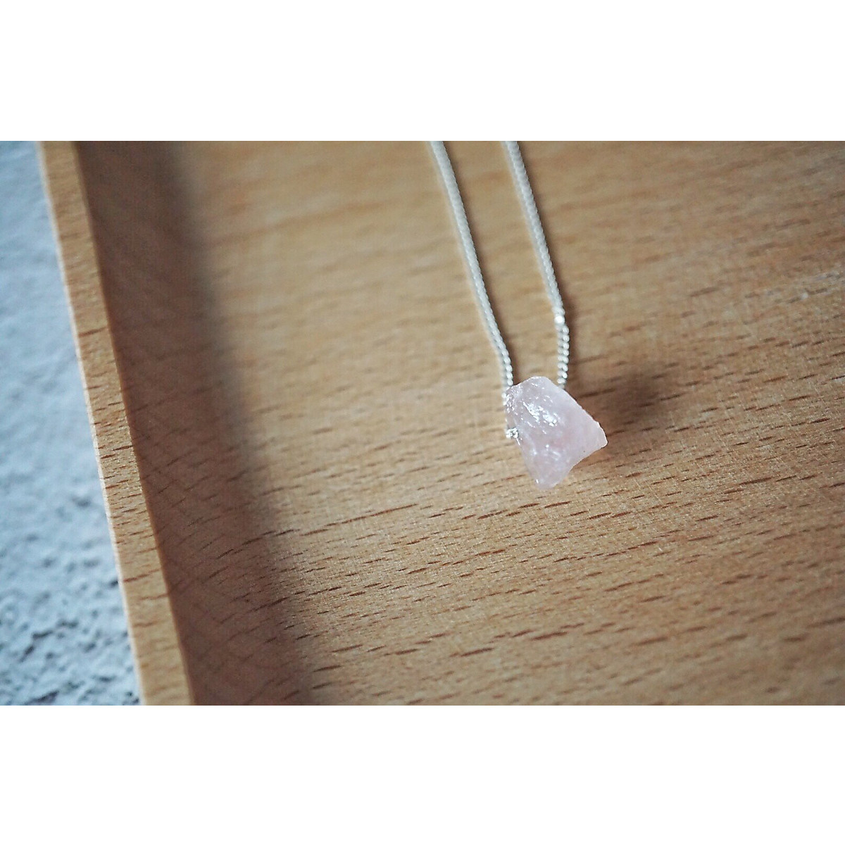 Raw Rose Quartz Necklace - Gemstone Necklace - 925 Sterling Silver Necklace - Dainty Necklace - Rough Stone Jewelry - Pink Stone Necklace - Healing Crystal Necklace