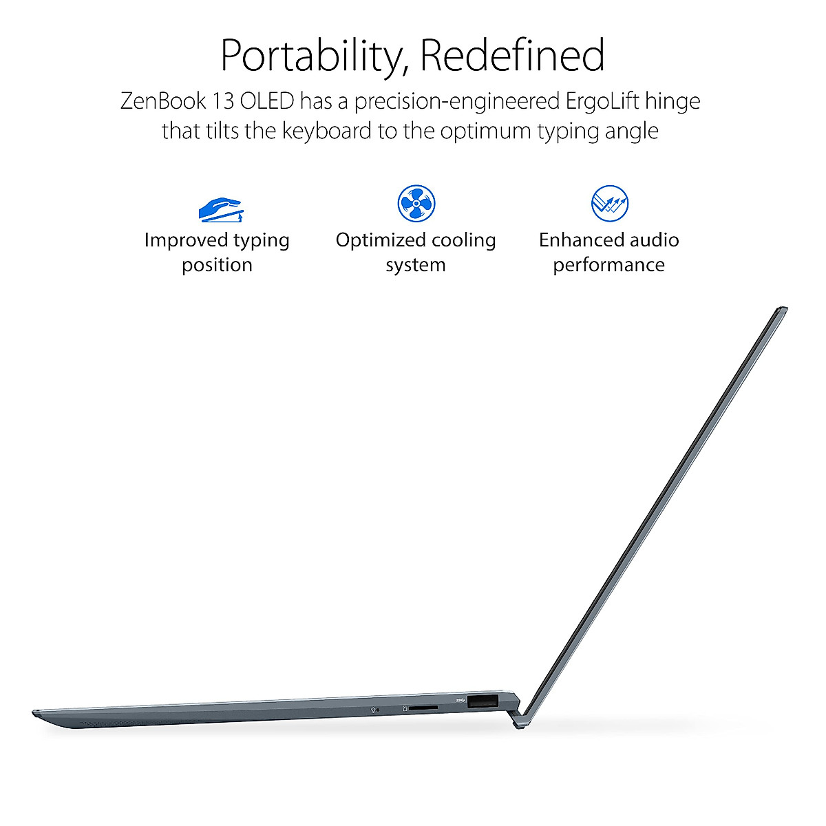 ASUS ZenBook 13 Ultra-Slim Laptop, 13.3” OLED FHD NanoEdge Bezel Display, AMD Ryzen 7 5700U, 8GB LPDDR4X RAM, 512GB PCIe SSD, NumberPad, Wi-Fi 5, Windows 10 Home, Pine Grey, UM325UA-DS71