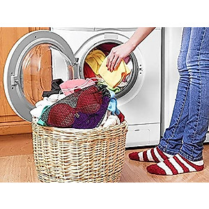 8PCS Mesh Bags Drawstring Bag Set - Nylon Mesh Drawstring Bags with Cord Lock Closure - Delicates Laundry Bag For Washing Machine - Small Gym Bag for Basketball, Volleyball, Football, Golf Stuff Balls