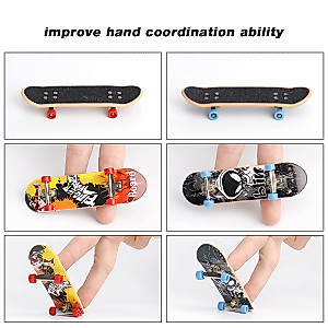 KETIEE 2 Kit Finger Skateboard for Kids Mini Skateboard Finger Boards Toys Gifts for Children Finger Skater Fingerboards Ultimate Sport Training Props Creative Fingertips Boards Mini Finger Toy