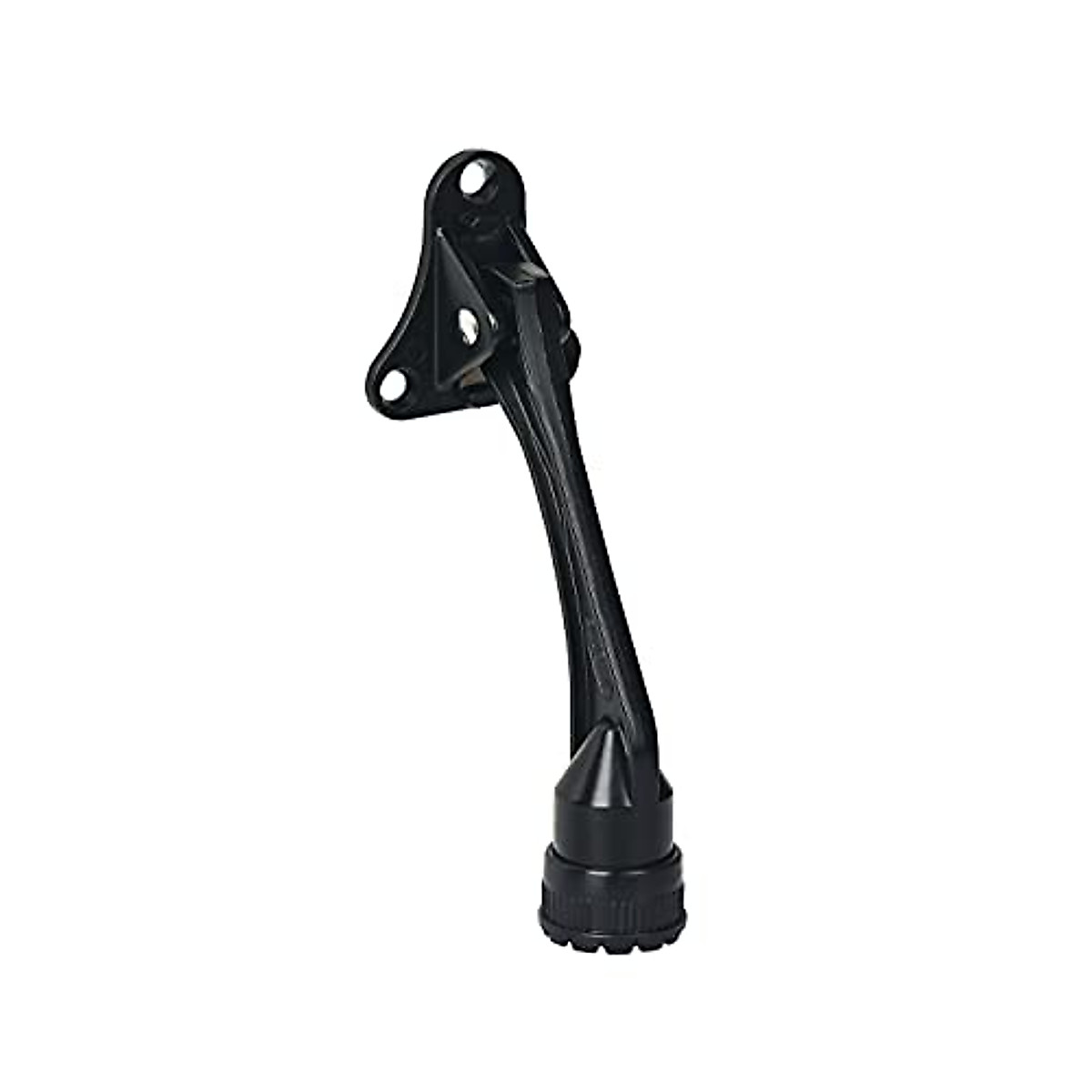 HOME&I Easy Pedal Kickdown Door Stopper,4-Inch Basic Commercial Doorstops Holder Kick Door Kickstand Height-Adjustable Rubber Foot (4 Inch-Black)
