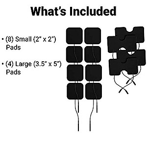 iReliev OTC Large and Small Electrode Pads Refill Kit, 12 Electrodes. 8 Small and 4 Large Electrode Pads