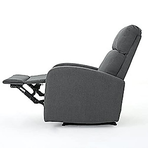 Christopher Knight Home Gaius Classic Fabric Recliner, Charcoal / Black
