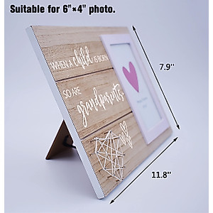 New Grandparents Gift-New Grandma Grandpa Gift-Pregnancy Announcement Gift-When A Child Is Born,So Are Grandparents-Get Promoted to Grandparents-Wood Picture Frame Photo Frame for 6''×4'' Photo